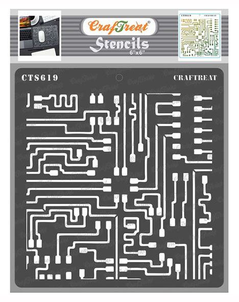 CraftTreat Stencil - Circuit Board (6x6)